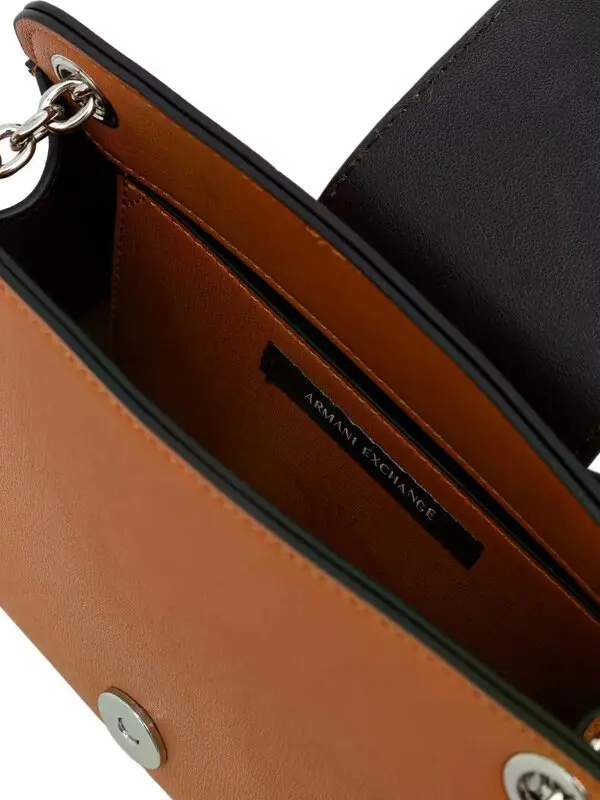 Armani Exchange Logo Plaque Chain-link Crossbody Bag