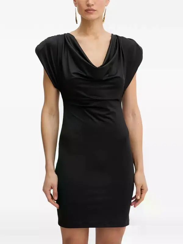 FRACOMINA Draped Cowl Neck Mini Dress
