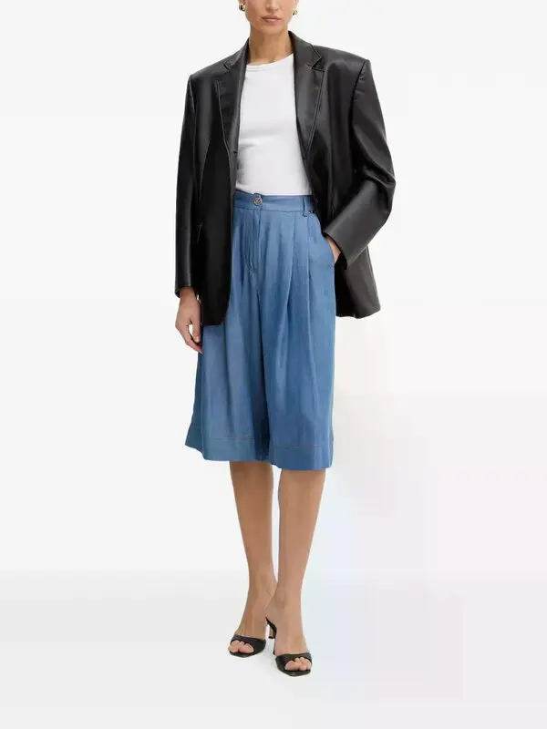 FRACOMINA Pleated High-waisted Shorts