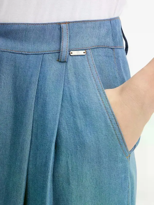 FRACOMINA Pleated High-waisted Shorts