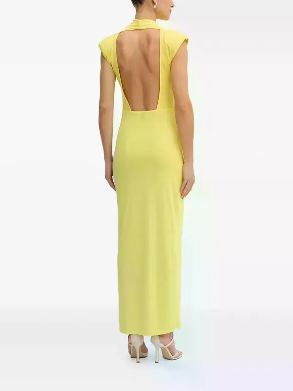 FRACOMINA Cowl Neck Open Back Maxi Dress