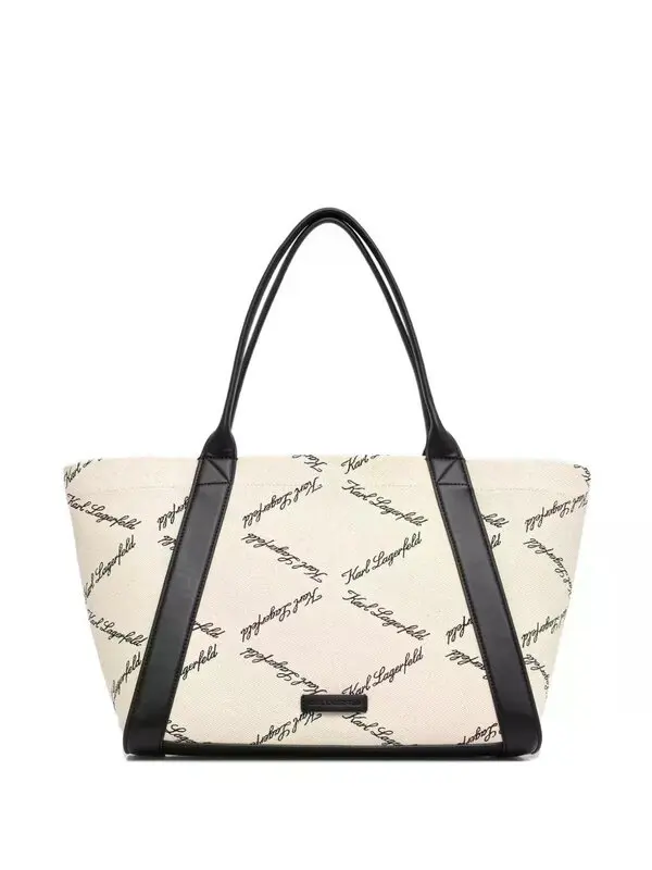 Karl Lagerfeld K/ville Logo Print Tote Bag - Neutrals