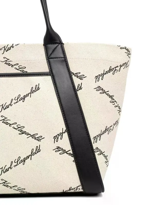 Karl Lagerfeld K/ville Logo Print Tote Bag
