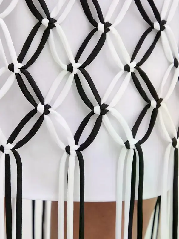 Karl Lagerfeld Macramé Fringed Mini Skirt