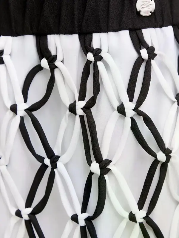 Karl Lagerfeld Macramé Fringed Mini Skirt