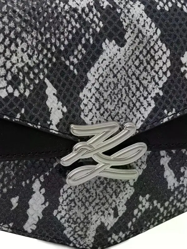 Karl Lagerfeld Snake-effect Logo Plaque Cross Body Bag