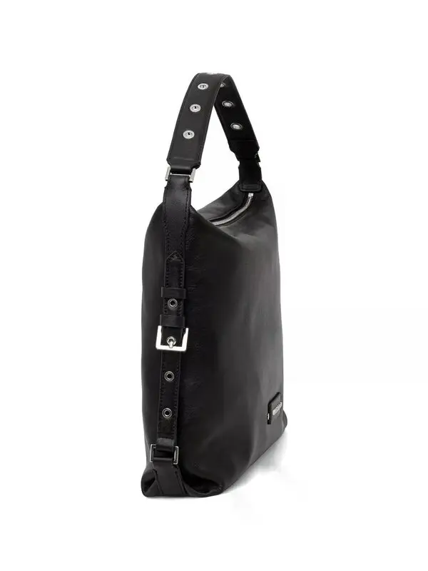 Karl Lagerfeld Eyelet-embellished Buckle Tote Bag - Black
