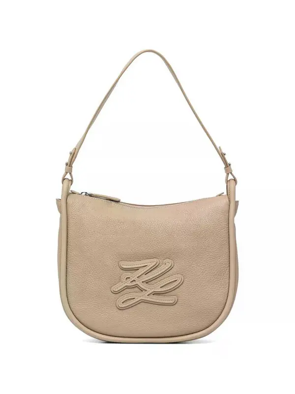 Karl Lagerfeld Monogram Patch Shoulder Bag - Neutrals