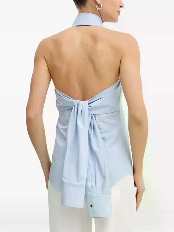 Karl Lagerfeld Halterneck Top With Pointed Collar