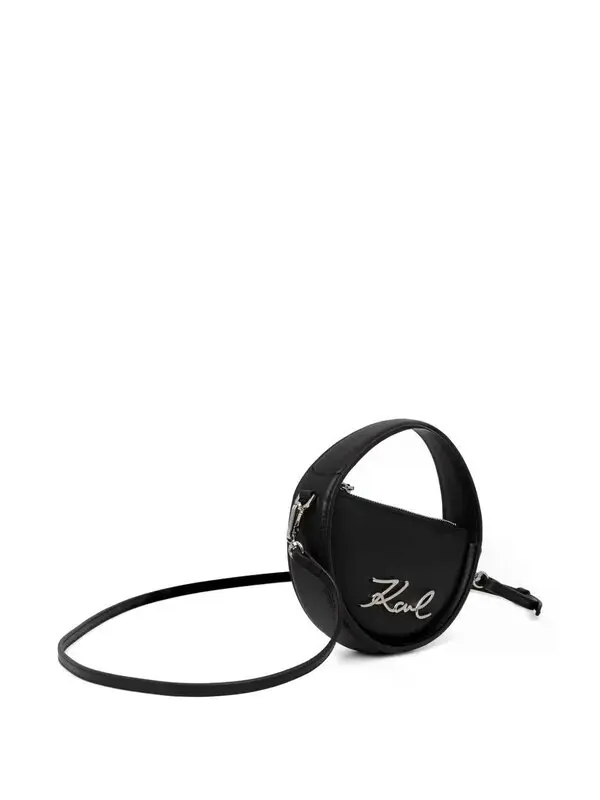 Karl Lagerfeld Logo Plaque Circular Crossbody Bag
