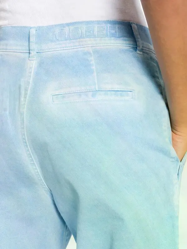 ODEEH Logo-embroidered Frayed Jeans