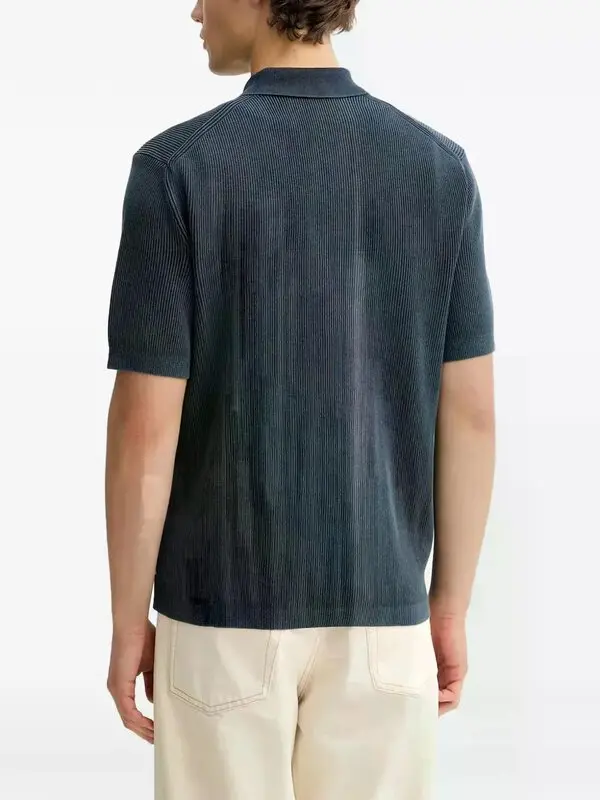 Marc O'polo Ribbed-knit Zip-fastening Polo Shirt