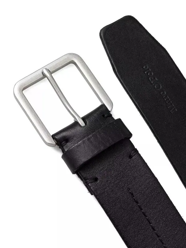 Marc O'polo Leather Belt With Silver-tone Buckle - Black