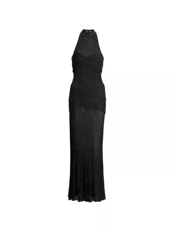 Balmain Long Fléchage Knit Dress