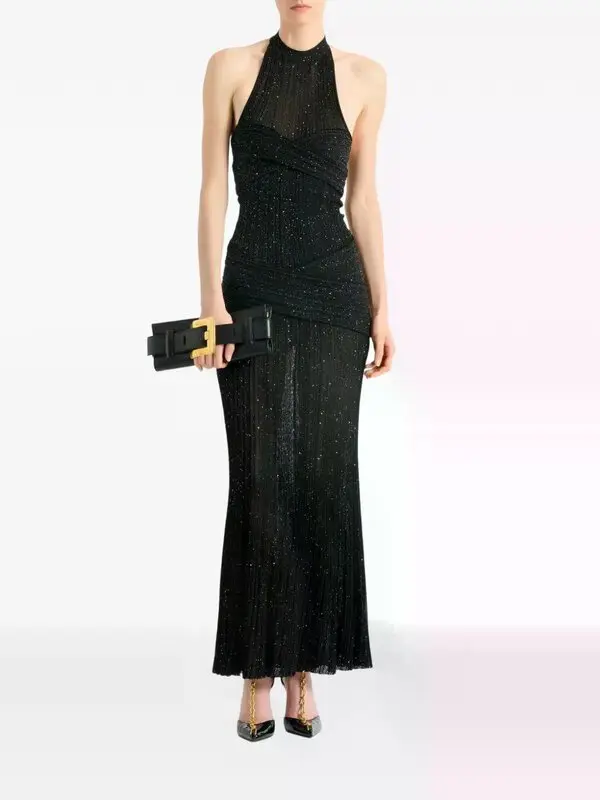 Balmain Long Fléchage Knit Dress