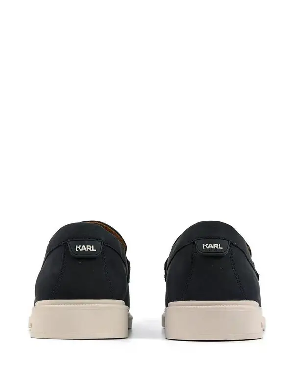 Karl Lagerfeld Monogram-embossed Leather Loafers