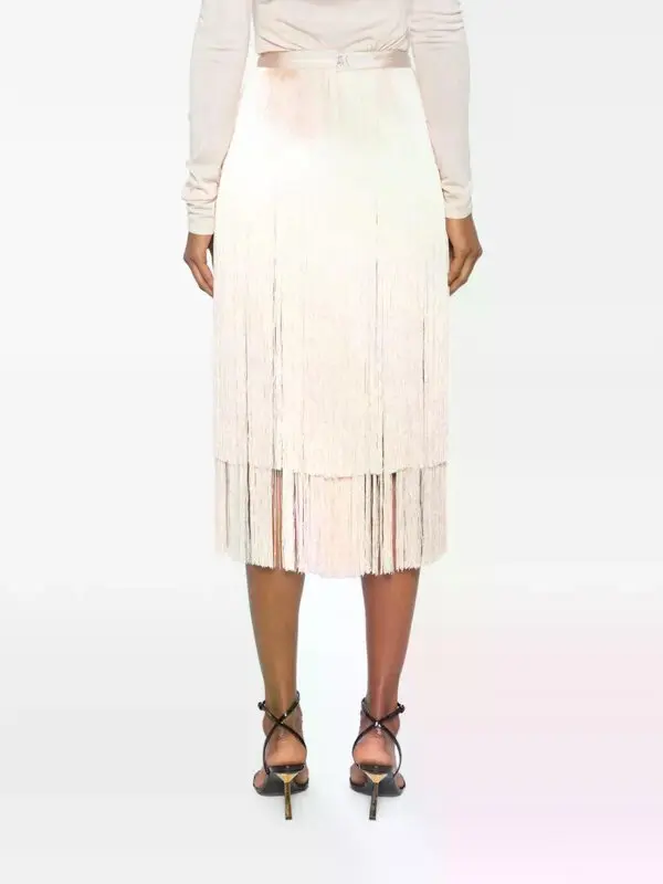 Elisabetta Franchi Fringed Layered Midi Skirt