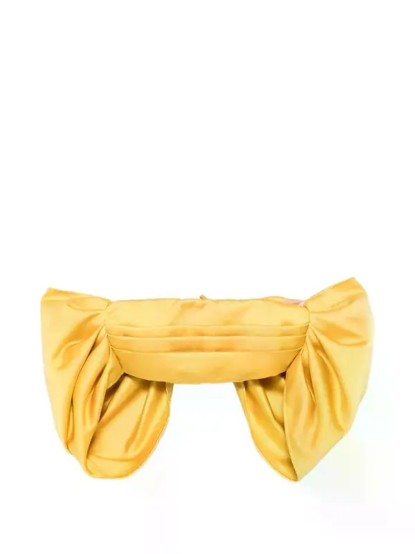 Elisabetta Franchi Off-the-shoulder Satin Crop Top - Yellow