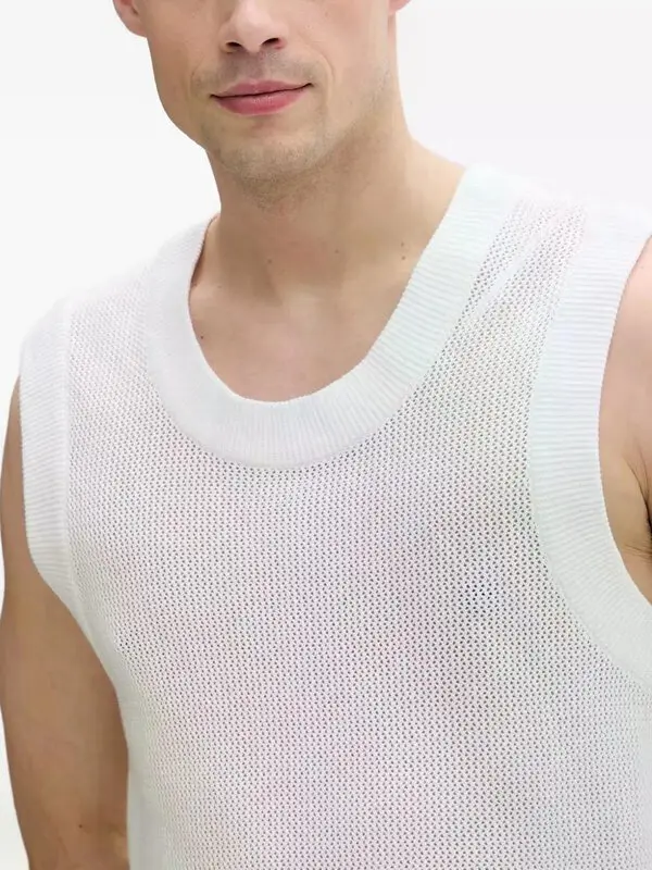 Karl Lagerfeld Logo-embroidered Open-knit Vest