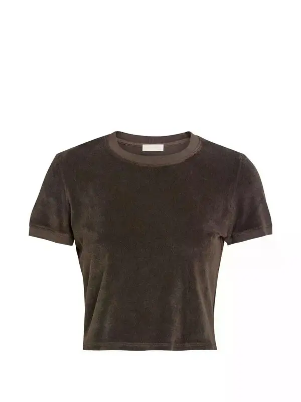 Suzie Kondi Carpi Terry-cloth Cropped T-shirt - Brown