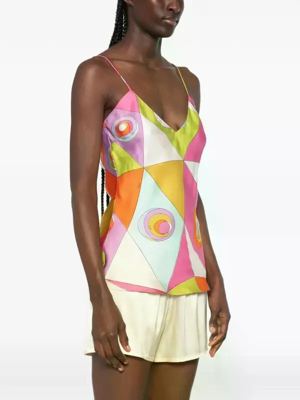 Emilio Pucci Geometric Print Silk Blouse