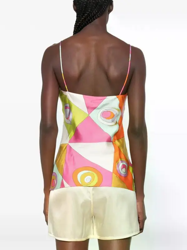 Emilio Pucci Geometric Print Silk Blouse