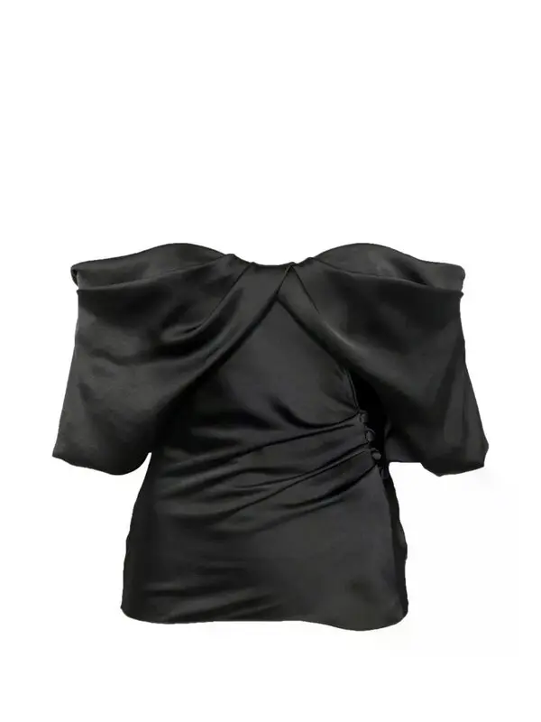 Alexander McQueen Off-the-shoulder Draped Top - Black