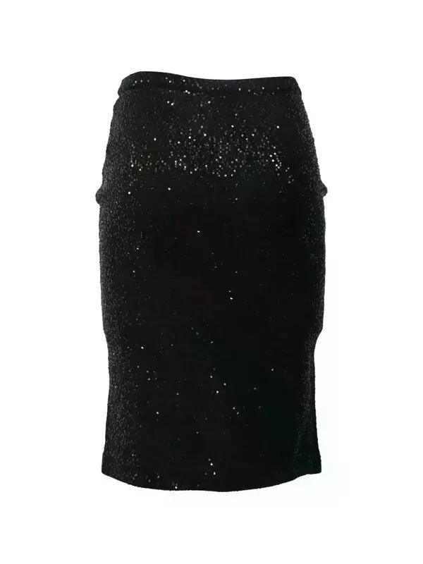 Oscar De La Renta Knitted Sequin Midi Skirt