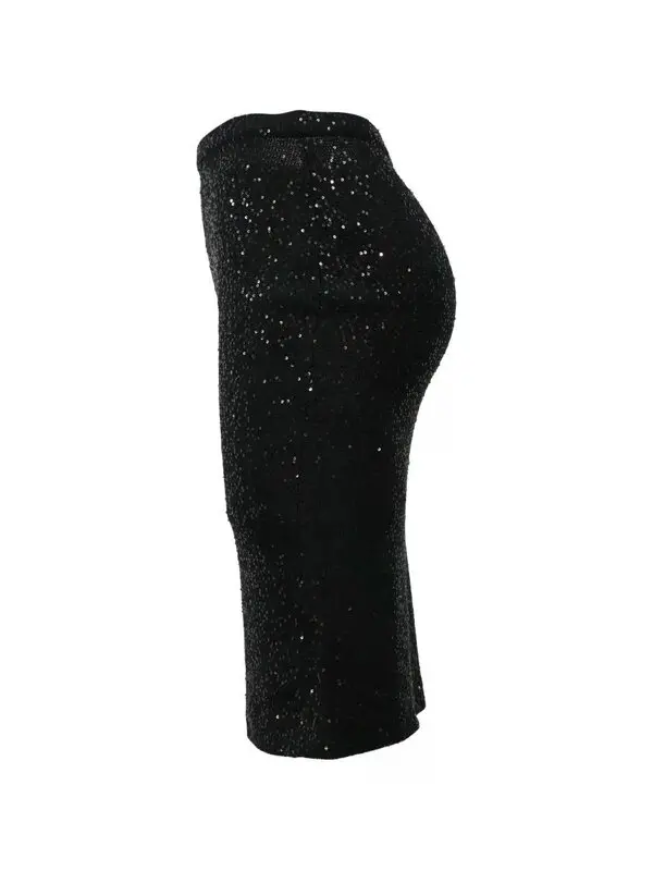 Oscar De La Renta Knitted Sequin Midi Skirt