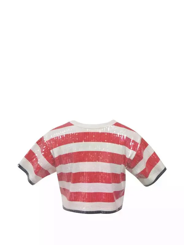 Alberta Ferretti Sequin Stripe Top