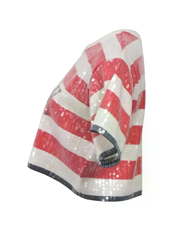 Alberta Ferretti Sequin Stripe Top