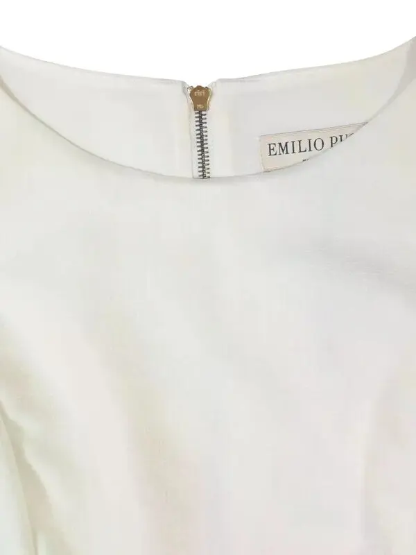 Emilio Pucci Cotton Peplum Mini Dress With Short Sleeves