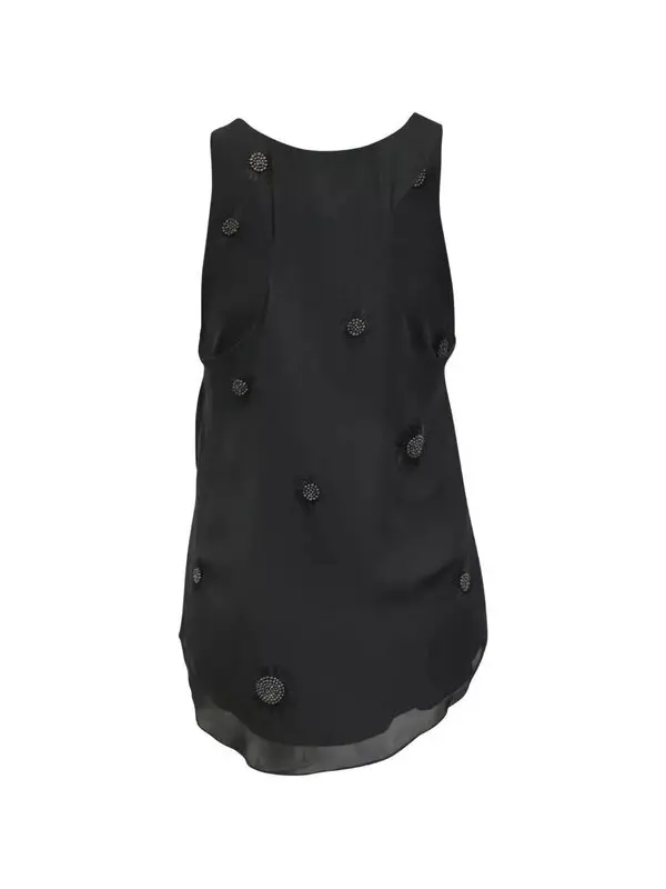 Adam Lippes Beaded Floral Embroidered Sleeveless Top
