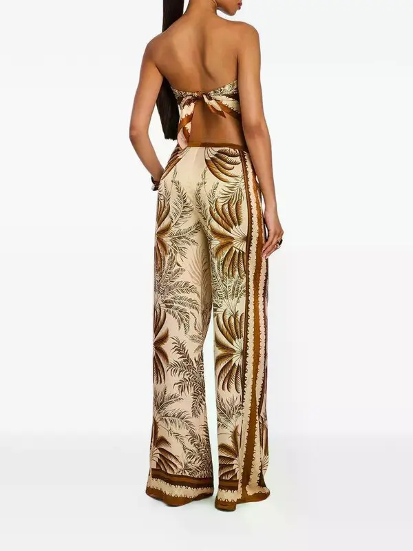 Retrofete Sunny Palm-print Palazzo Pants