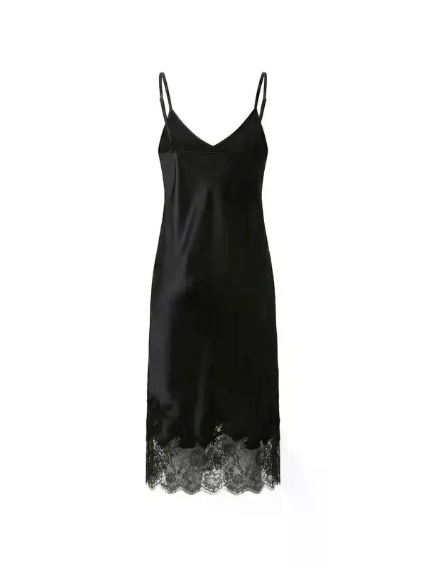 ALMAZ Lace-trim Slip Midi Dress