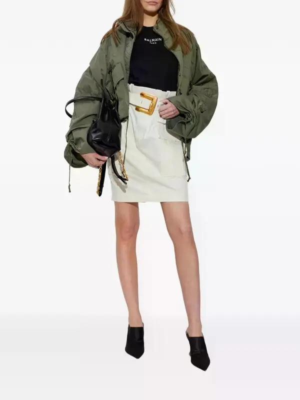 Balmain Belted Cargo Mini Skirt
