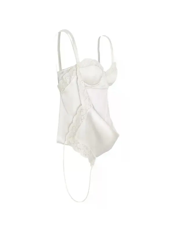 SEEN USERS Name Picasso Lace-trim Sweetheart Neck Top