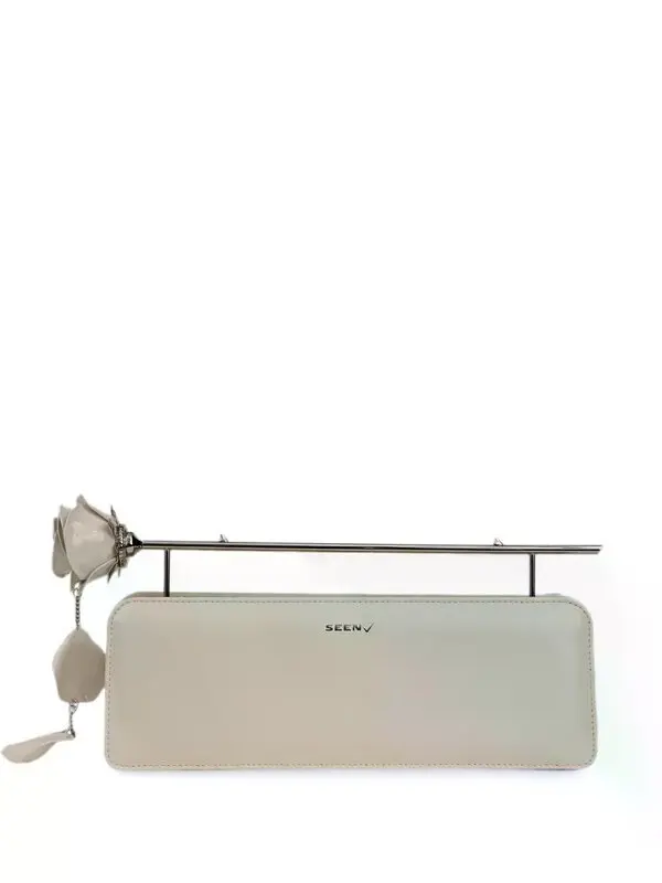 SEEN USERS Rose 11 Floral-detail Clutch Bag - Neutrals