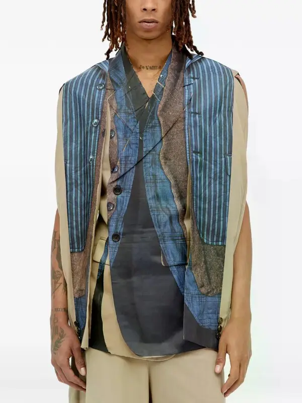 Comme Des Garçons Sleeveless Shirt Jacket - Neutrals