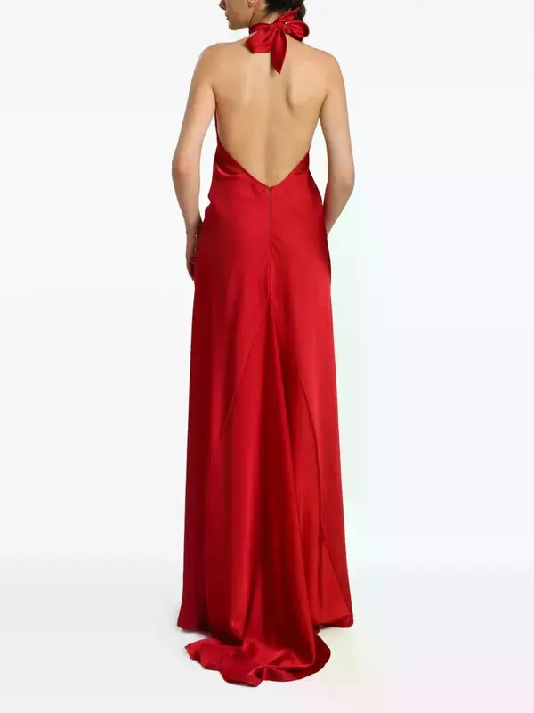MIAU BY CLARA ROTESCU Hvar Halterneck Backless Maxi Dress