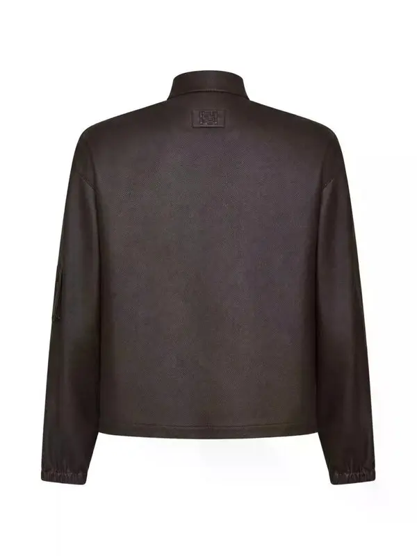Fendi Selleria Leather Bomber Jacket - Brown