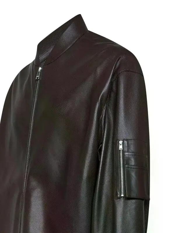 Fendi Selleria Leather Bomber Jacket