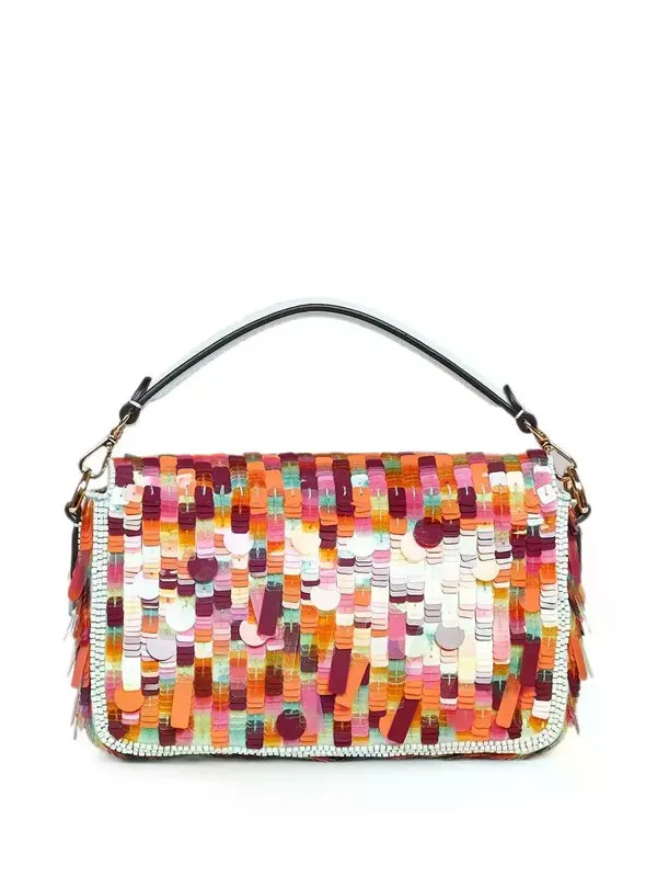 Fendi Sequin-embellished Leather Shoulder Bag