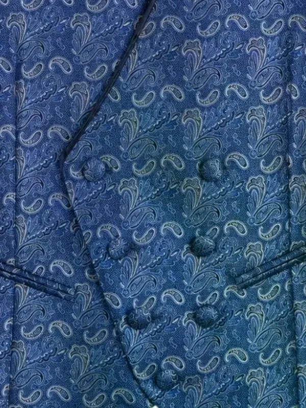 RAMON SANJURJO Paisley Jacquard Double-breasted Waistcoat