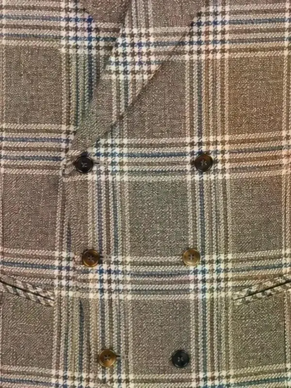 RAMON SANJURJO Check-pattern Double-breasted Waistcoat