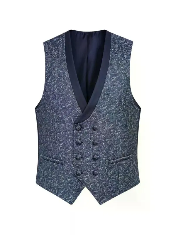 RAMON SANJURJO Paisley Pattern Double-breasted Waistcoat