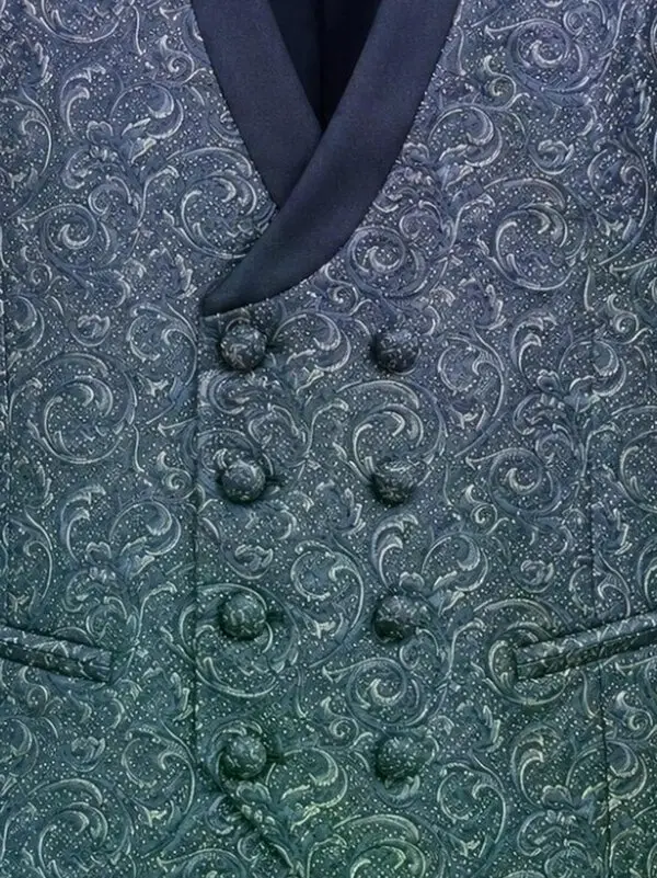 RAMON SANJURJO Paisley Pattern Double-breasted Waistcoat
