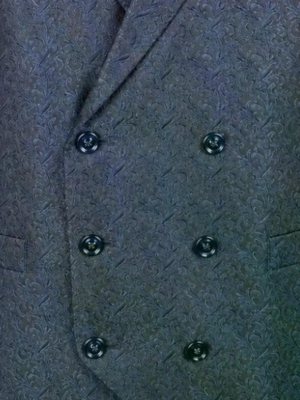 LUIGI BIANCHI MANTOVA Paisley Jacquard Waistcoat - Blue