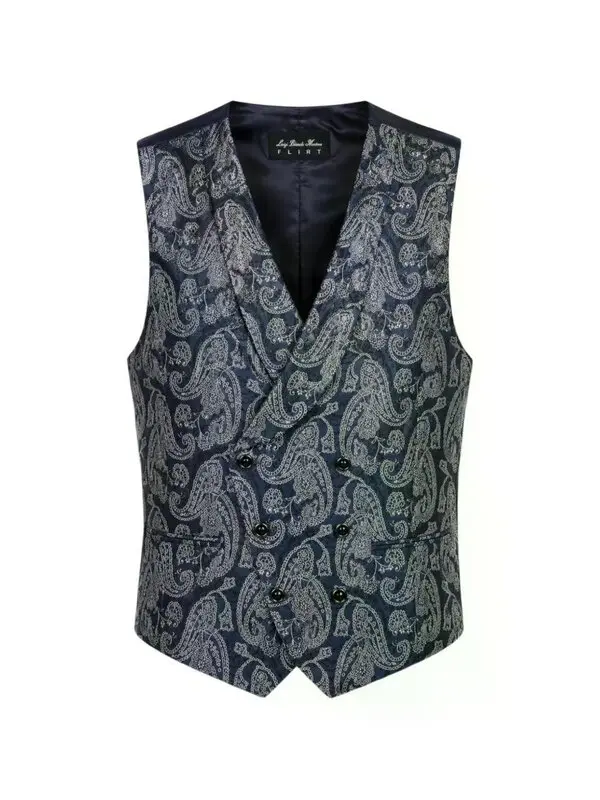 LUIGI BIANCHI MANTOVA Paisley Print Double-breasted Waistcoat