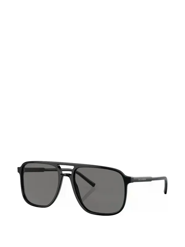 Dolce & Gabbana Double-bridge Pilot-frame Sunglasses - Black